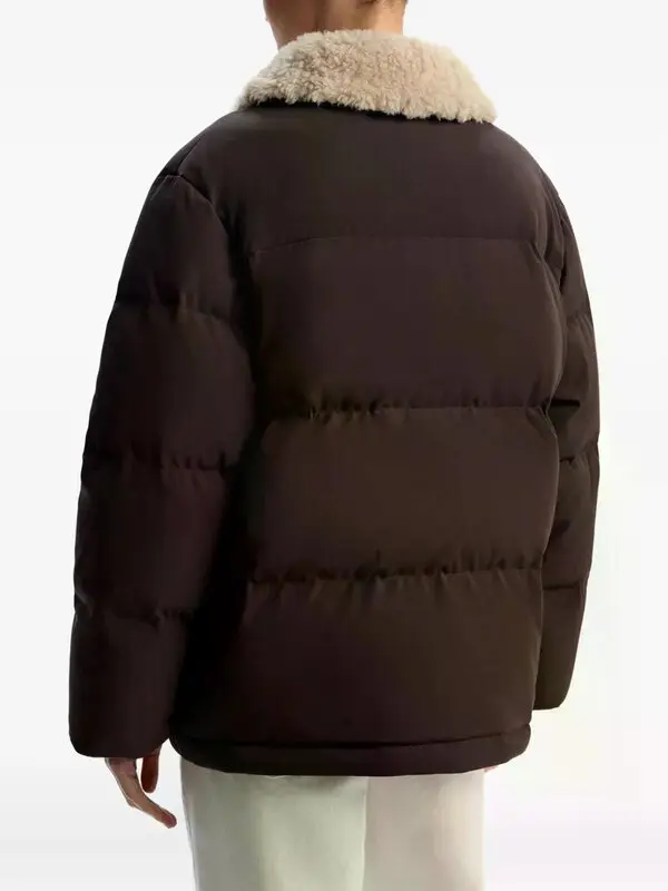 12 STOREEZ Shearling-collar Quilted Down Jacket