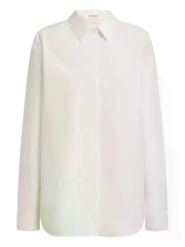 12 STOREEZ Concealed-front Cotton Shirt