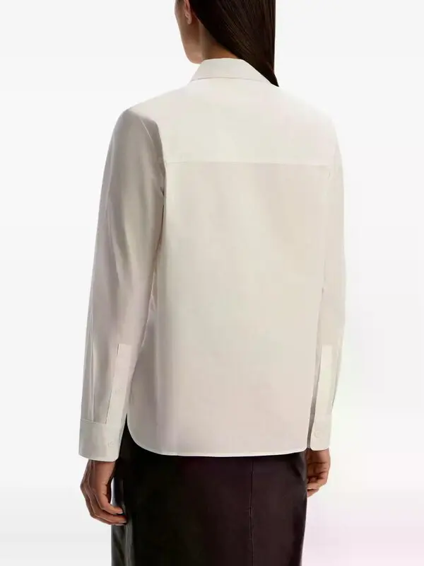 12 STOREEZ Concealed-front Cotton Shirt