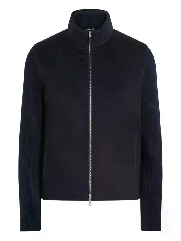 Zegna Paneled Zip-up Cardigan - Blue