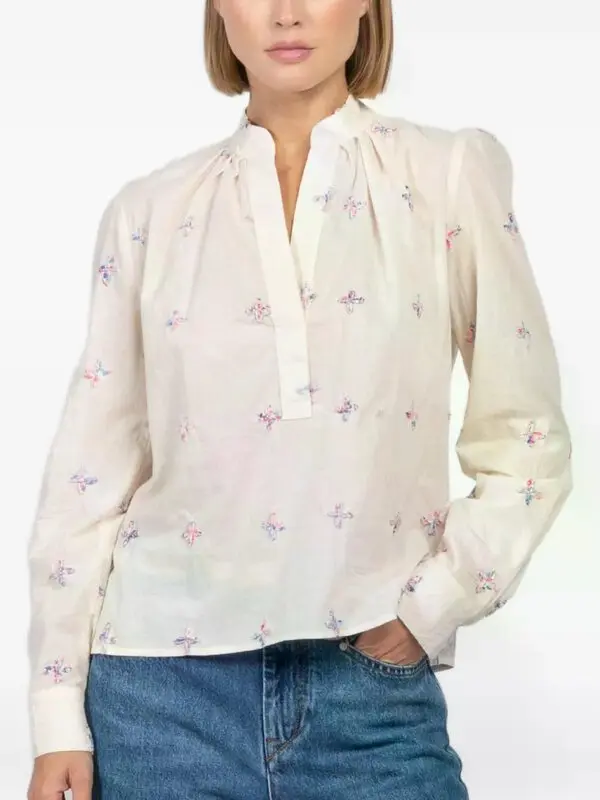 CISSA Embroidered Puff-sleeve Tunic