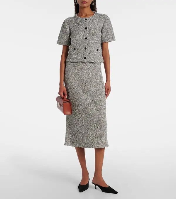 Tory Burch Tweed Pencil Skirt - Grey