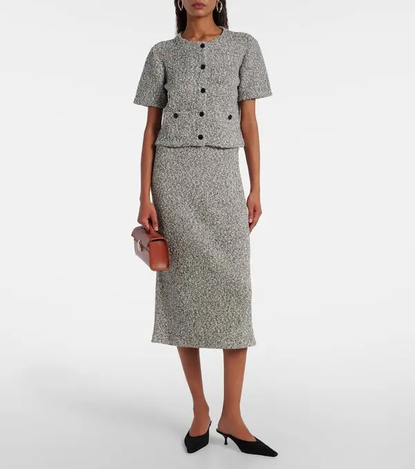 Tory Burch Tweed Pencil Skirt - Grey