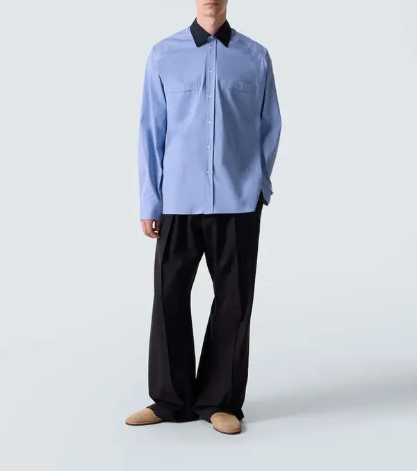 Plan C Cotton-blend Poplin Shirt