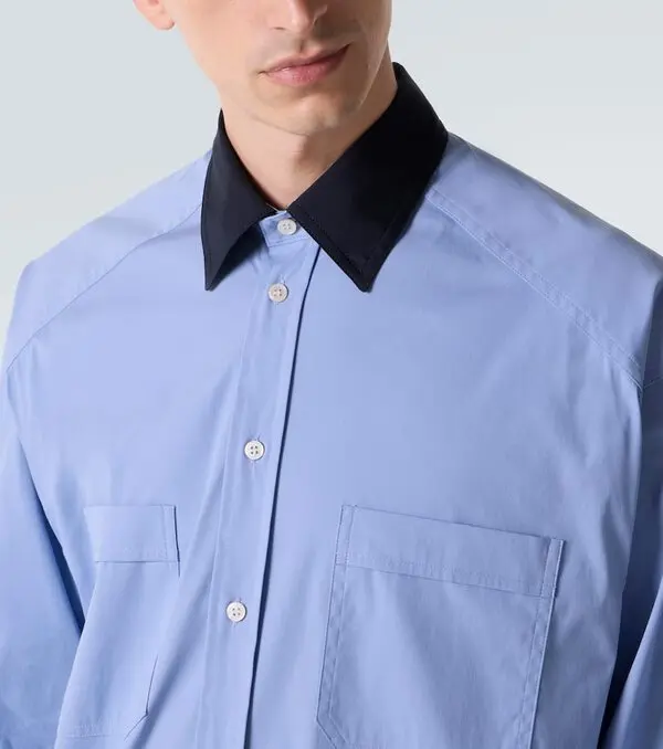 Plan C Cotton-blend Poplin Shirt