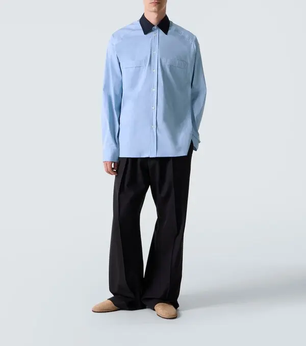 Plan C Cotton-blend Poplin Shirt