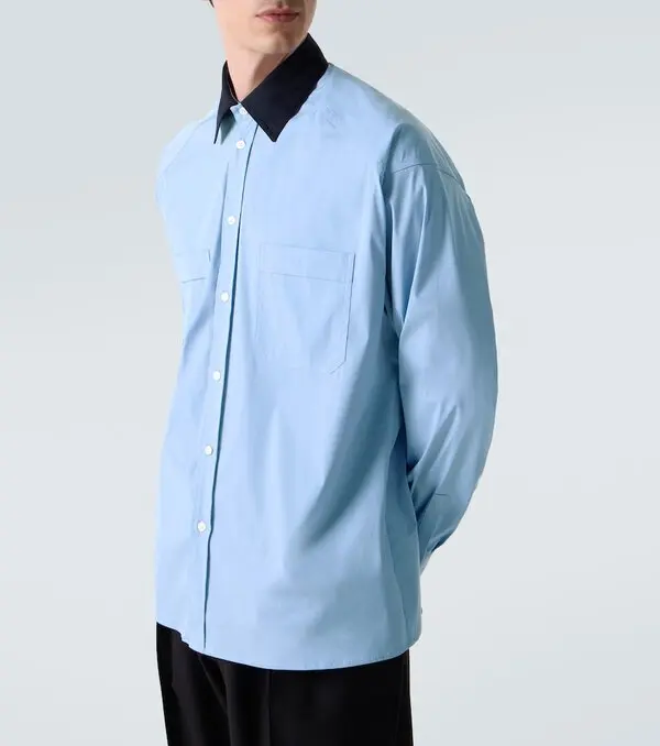 Plan C Cotton-blend Poplin Shirt
