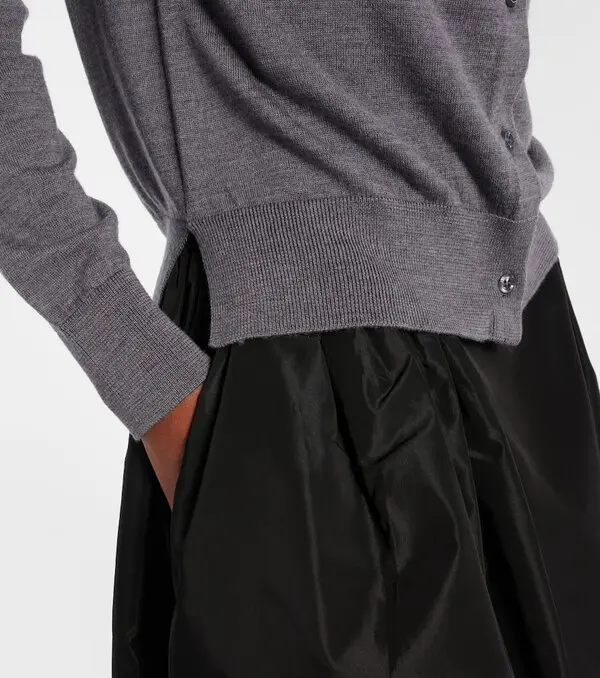 Simone Rocha Embellished Wool And Silk Cardigan - Grey