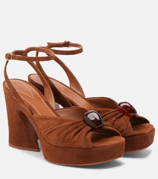 Zimmermann Gleam 120 Suede Platform Sandals - Brown