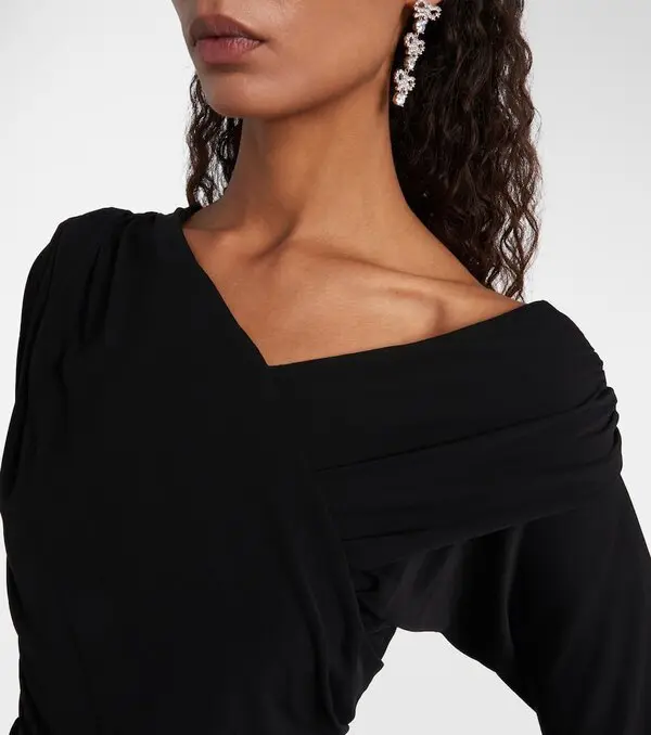 ganni black ruched dress Ganni Black Ruched Mini Dress