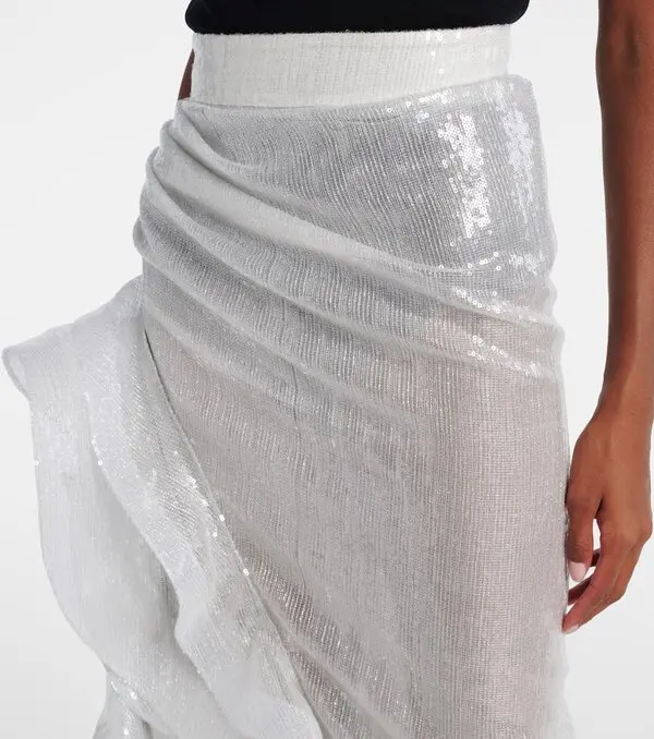Maticevski Hymn Ruffled Sequined Midi Skirt