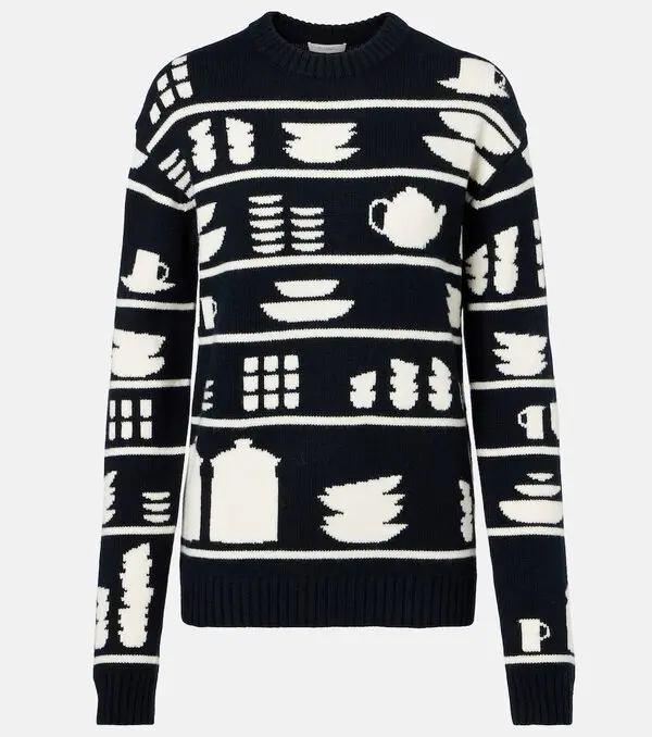 JW Anderson Jacquard Wool Sweater - Black