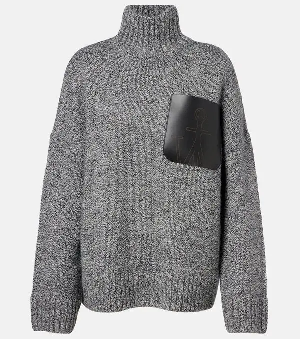 JW Anderson Wool And Alpaca-blend Turtleneck Sweater - Grey