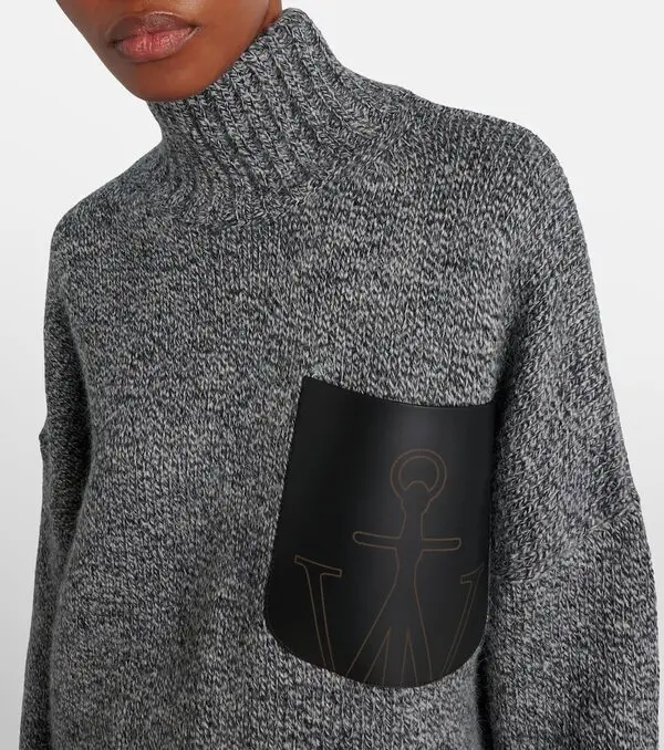 JW Anderson Wool And Alpaca-blend Turtleneck Sweater - Grey