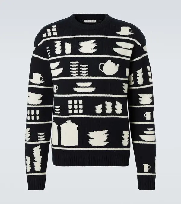 JW Anderson Jacquard Wool Crewneck Sweater