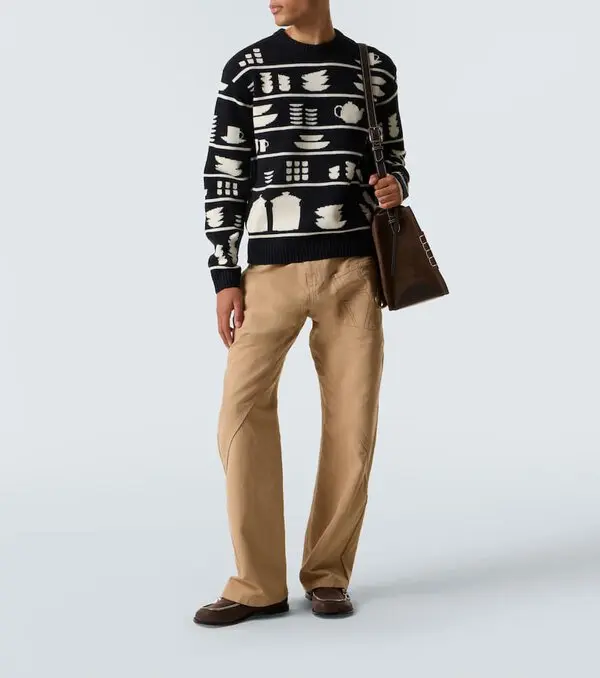JW Anderson Jacquard Wool Crewneck Sweater