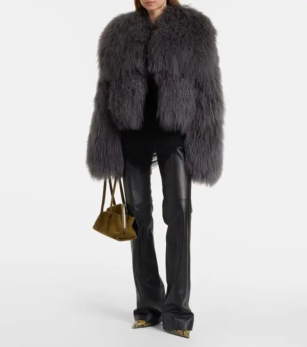 Attico Shearling Jacket - Grey