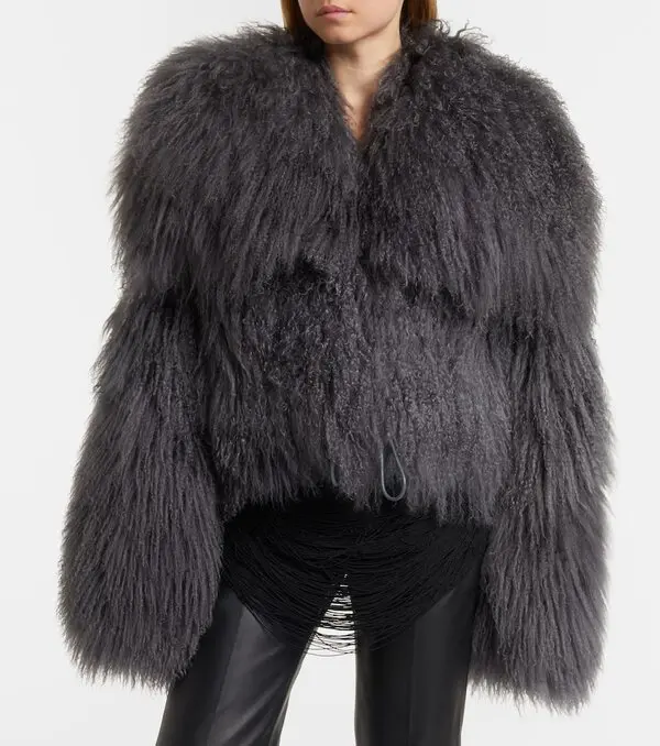 Attico Shearling Jacket - Grey