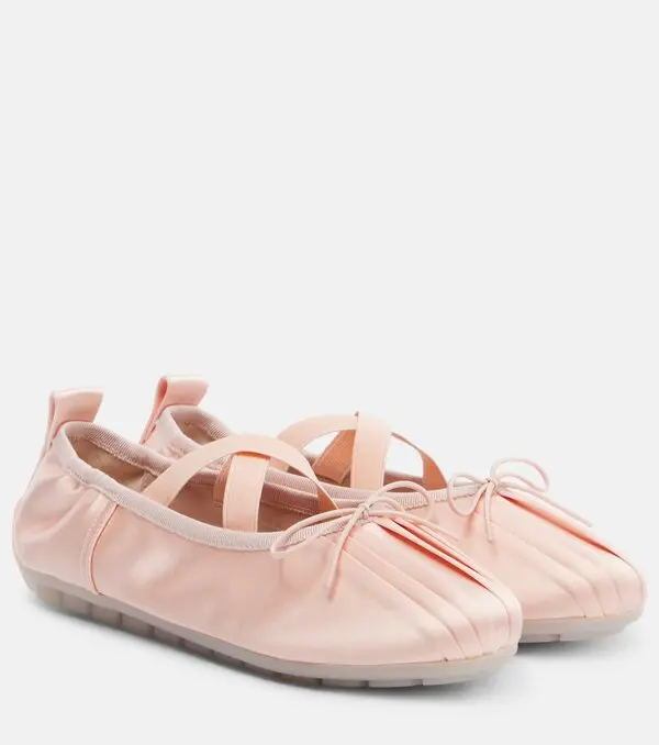 Simone Rocha Ballerina Grip Satin Ballet Flats - Pink