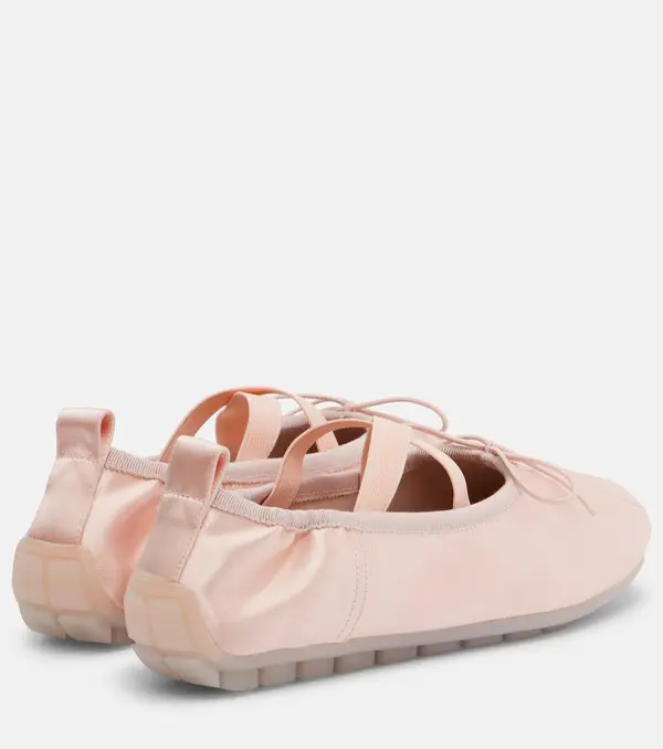 Simone Rocha Ballerina Grip Satin Ballet Flats - Pink