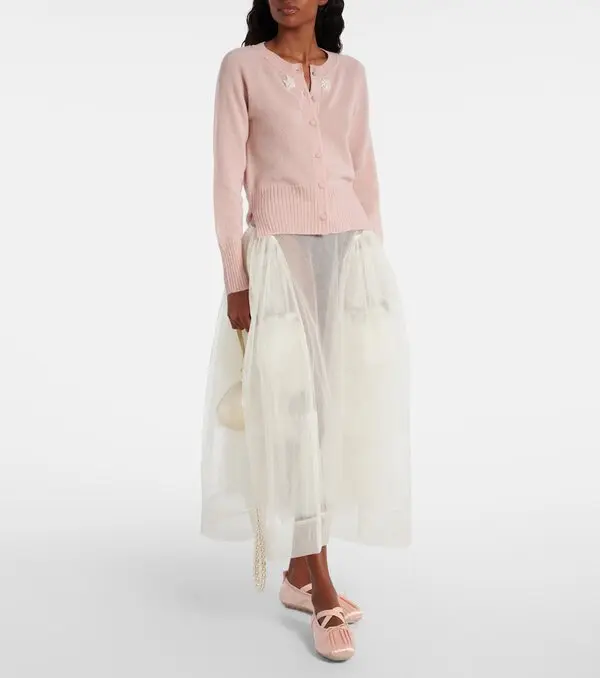 Simone Rocha Ballerina Grip Satin Ballet Flats - Pink