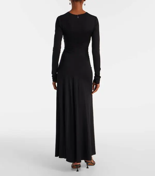 Max Mara Gathered Maxi Dress - Black