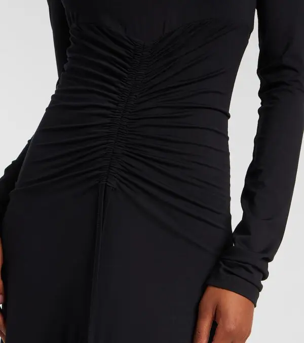 Max Mara Gathered Maxi Dress - Black