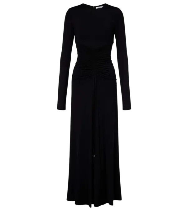 Max Mara Gathered Maxi Dress - Black