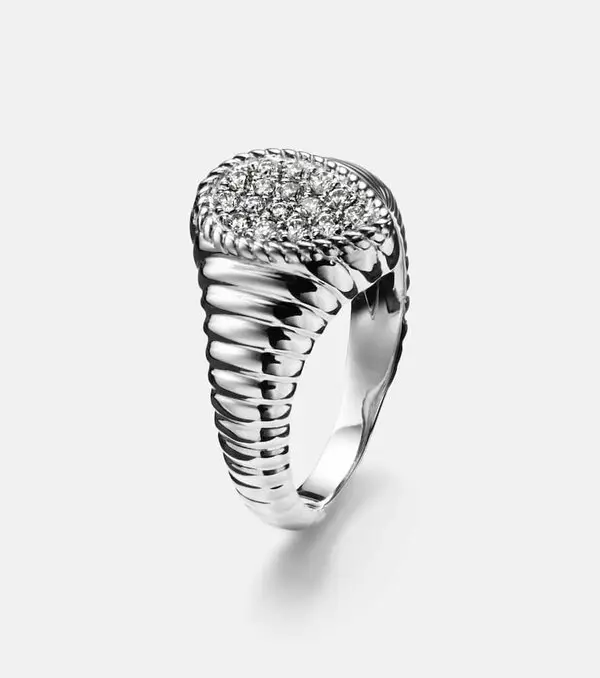 Yvonne Léon 9kt White Gold Ring With Diamonds