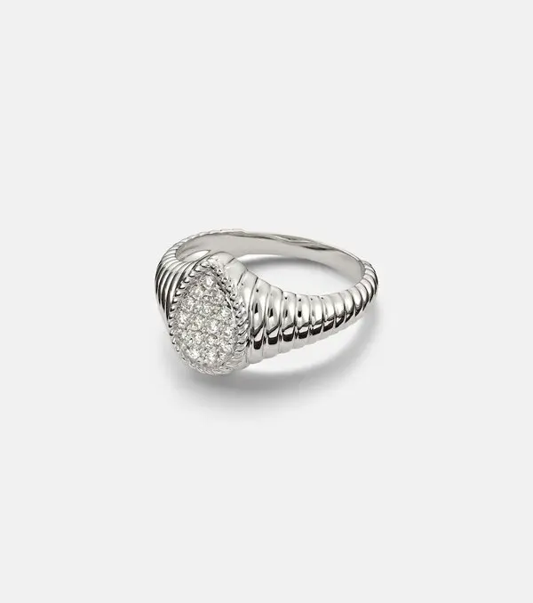 Yvonne Léon 9kt White Gold Ring With Diamonds - Silver