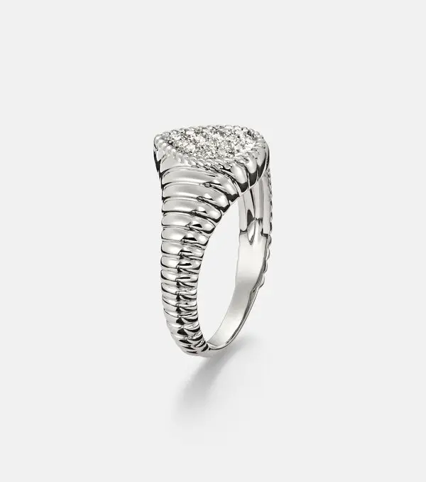 Yvonne Léon 9kt White Gold Ring With Diamonds - Silver
