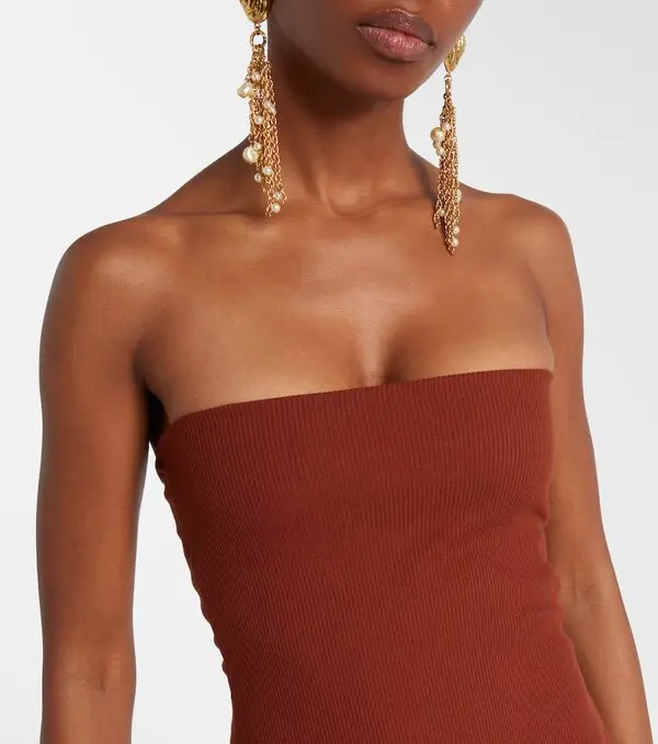 Johanna Ortiz Light And Sound Linen-blend Maxi Dress - Brown