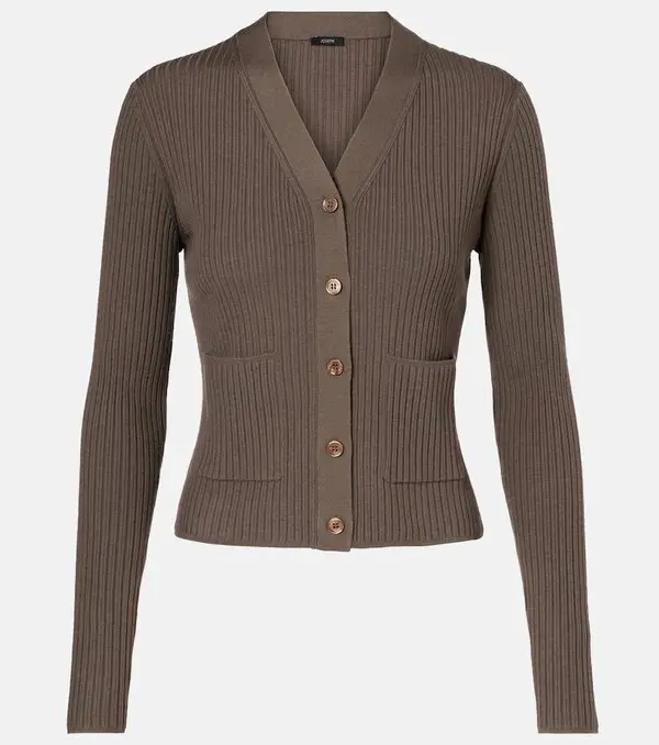 JOSEPH Wool-blend Cardigan - Brown