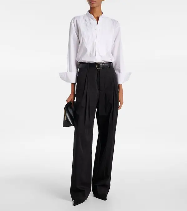 Victoria Beckham Cotton Shirt With Band Collar