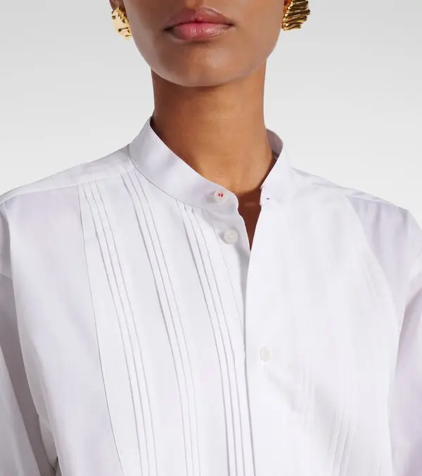 Victoria Beckham Cotton Shirt With Band Collar