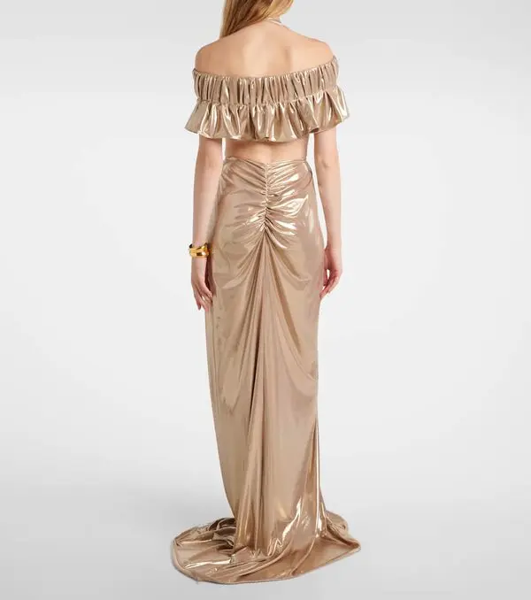 Maticevski Latitude Gathered Ruffled Gown