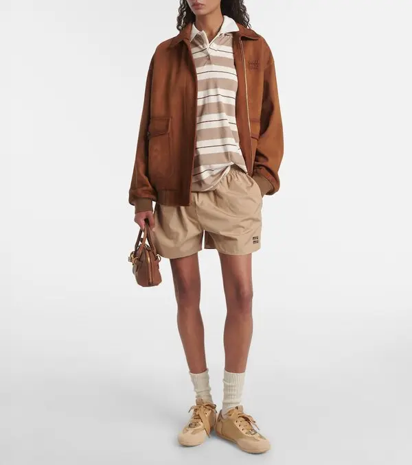 ROGER VIVIER Viv Low Leather-trimmed Satin Sneakers - Beige