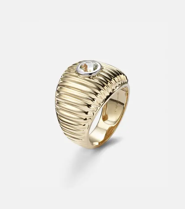 Yvonne Léon Berlingot Maxi 9kt Ring With Topaz