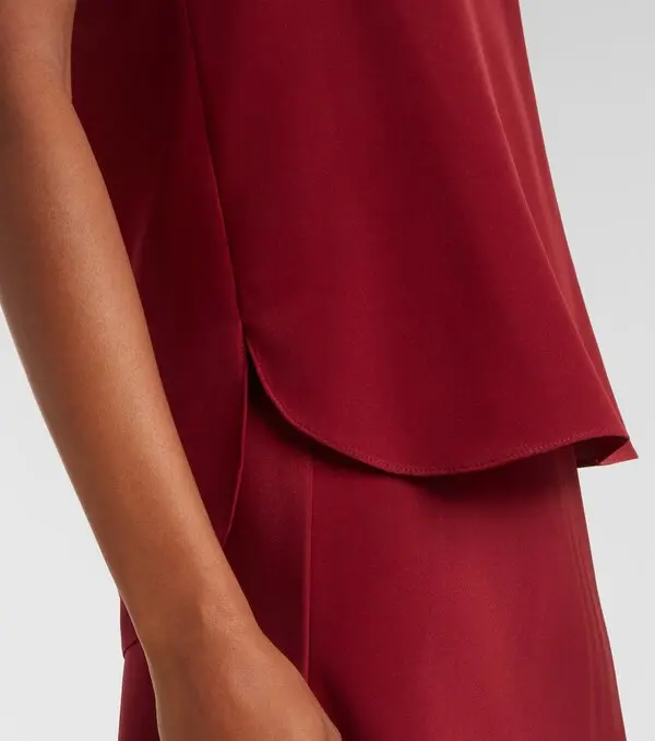 Max Mara Pecora Silk-blend Top - Burgundy