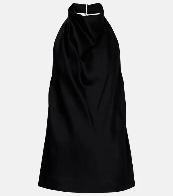 Stella McCartney Halterneck Satin Top - Black