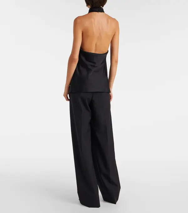 Stella McCartney Halterneck Satin Top - Black