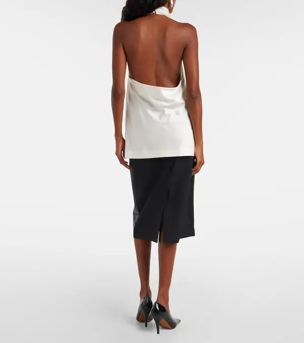 Stella McCartney Halterneck Satin Top - White
