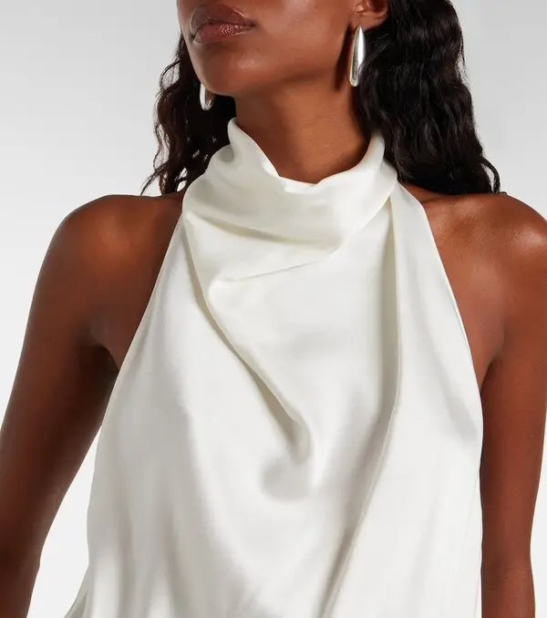 Stella McCartney Halterneck Satin Top - White