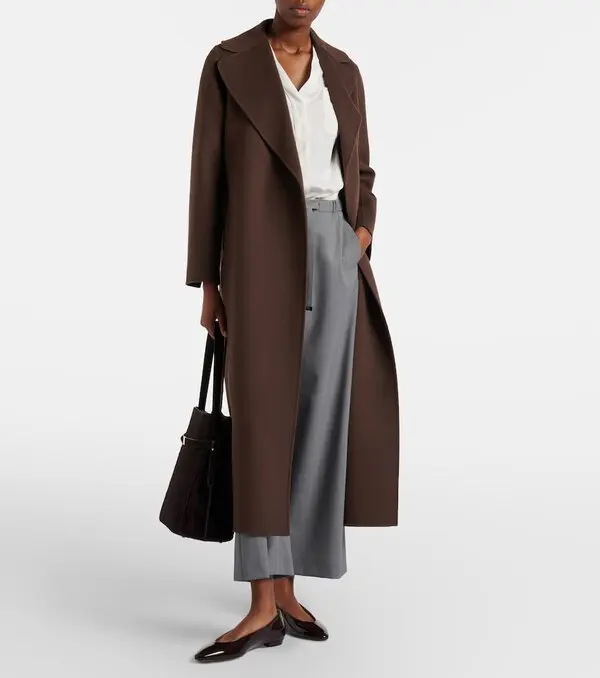 Max Mara Poldo Virgin Wool Wrap Coat - Brown
