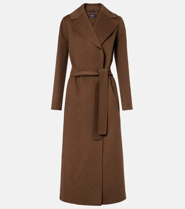 Max Mara Poldo Virgin Wool Wrap Coat - Brown