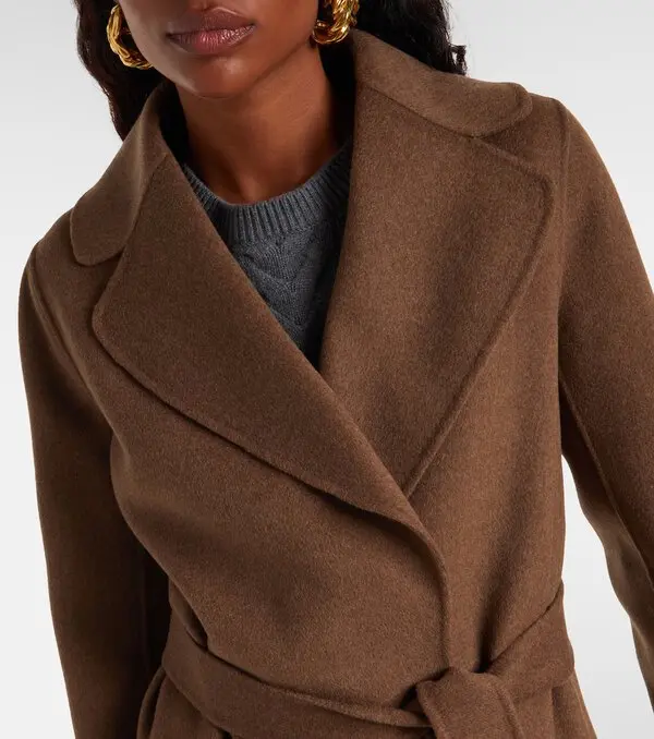 Max Mara Poldo Virgin Wool Wrap Coat - Brown