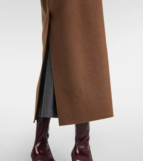 Max Mara Poldo Virgin Wool Wrap Coat - Brown