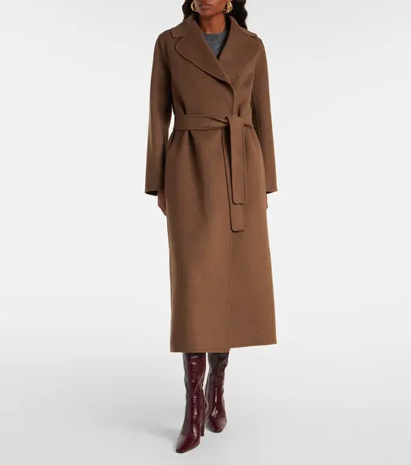 Max Mara Poldo Virgin Wool Wrap Coat - Brown
