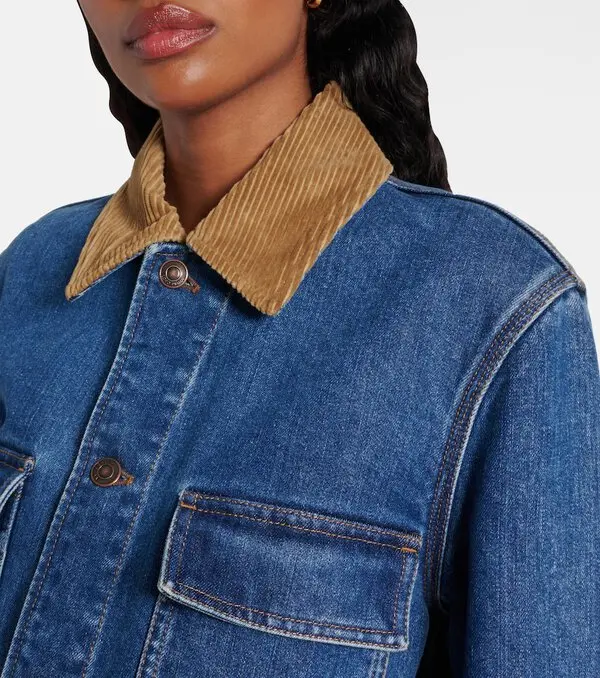 Loro Piana Corduroy-trimmed Denim Jacket