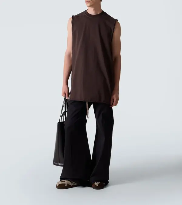 Rick Owens Jumbo Cotton Jersey Tank Top - Brown